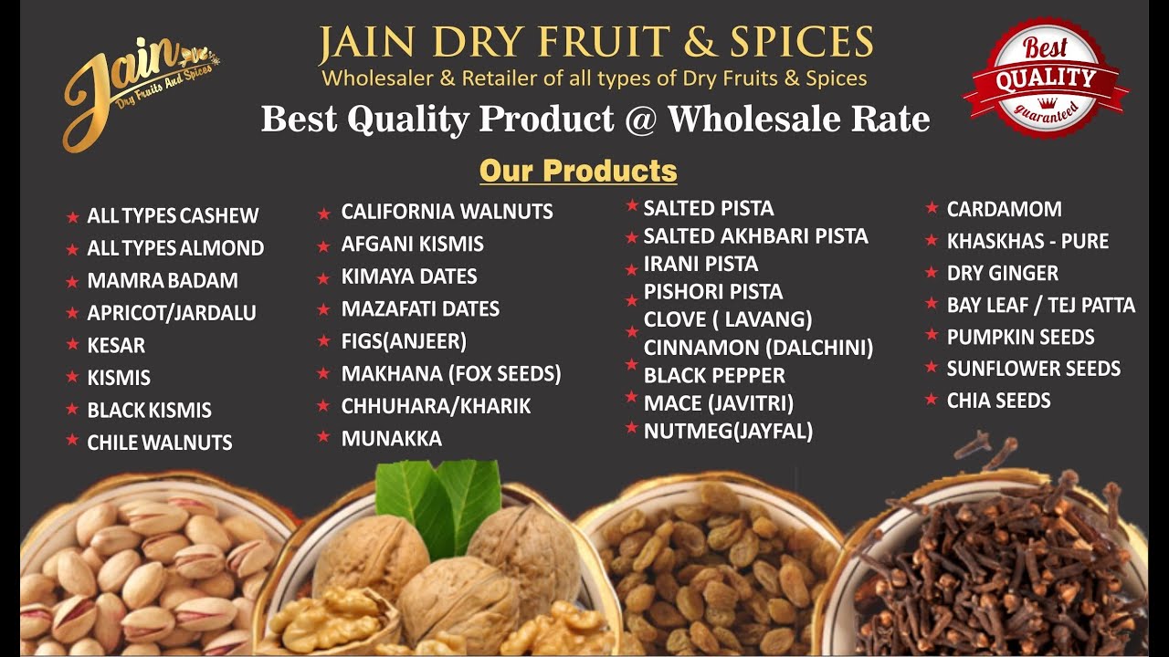 Jain Dry Fruit & Spices | Wholesaler & Retailer | Mumbai - YouTube