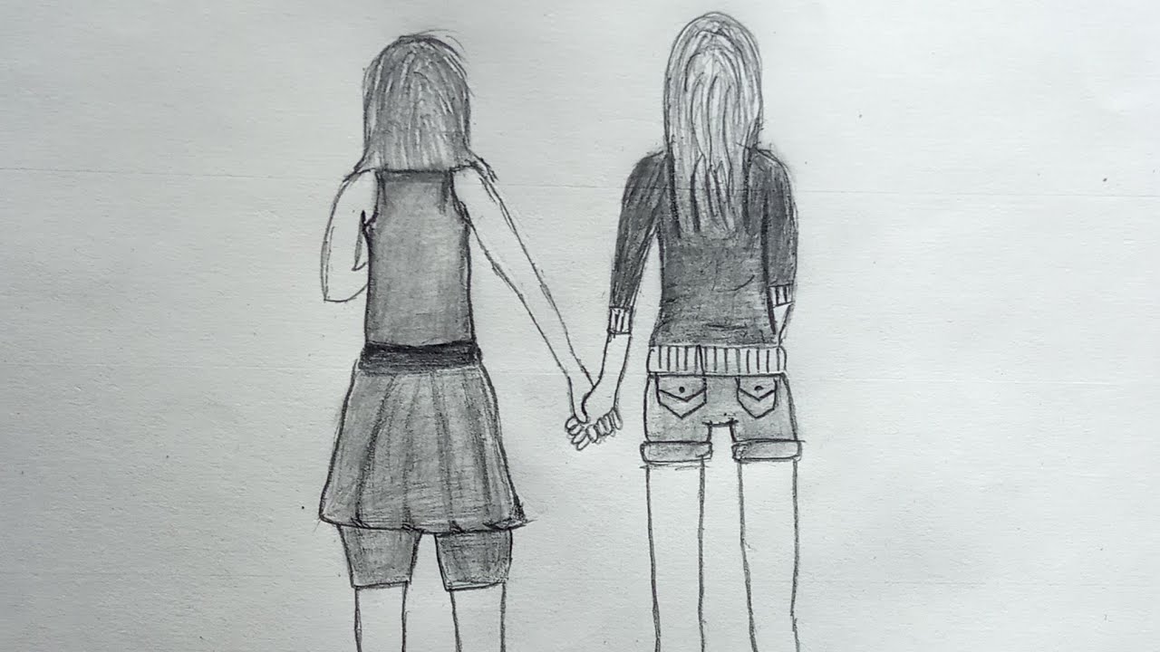 Closed Best Friend Sketch || Pencil Sketch Drawing - YouTube