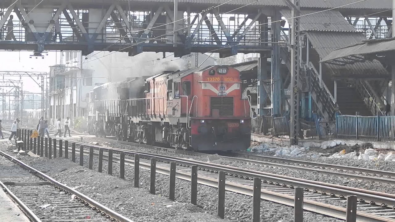 KALYAN ALCO WDG-3A+WDM-3D Light Locomotive Action @ Diva Junction ...