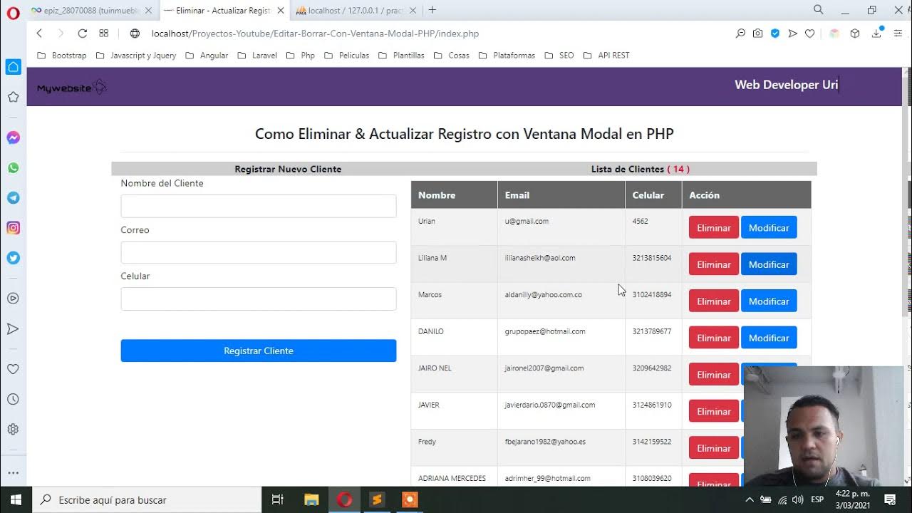 🔥 𝗖𝗼𝗺𝗼 𝗘𝗱𝗶𝘁𝗮𝗿 - 𝗕𝗼𝗿𝗿𝗮𝗿 𝗖𝗼𝗻 𝗩𝗲𝗻𝘁𝗮𝗻𝗮 𝗠𝗼𝗱𝗮𝗹 𝘂𝘀𝗮𝗻𝗱𝗼 𝗣𝗛𝗣 𝘆 𝗠𝘆𝗦𝗤𝗟🥇 - YouTube