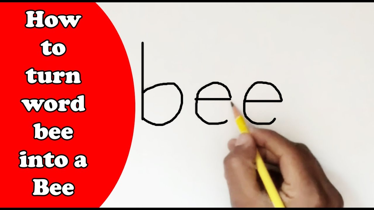 How to turn Word bee into a cartoon Bee (Wordtoons) | Doodle Art ...