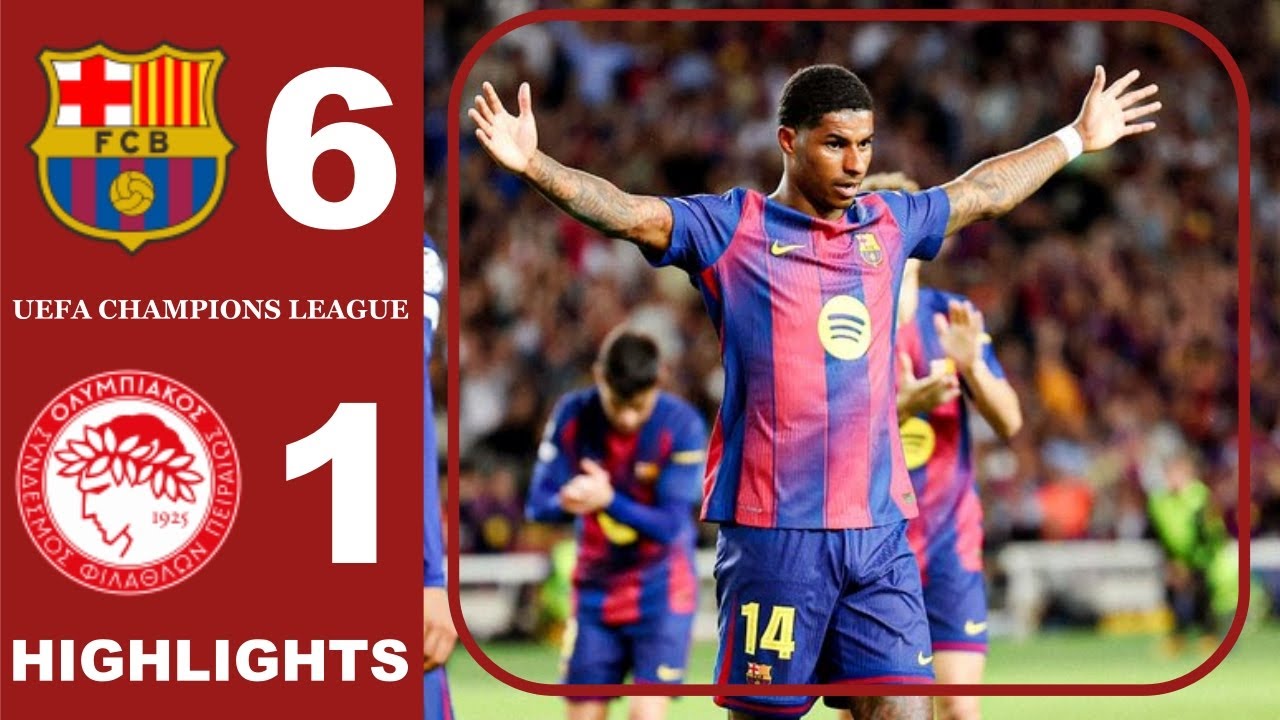 Barcelona vs Olympiacos (6-1) Extended HIGHLIGHTS | UEFA Champions ...