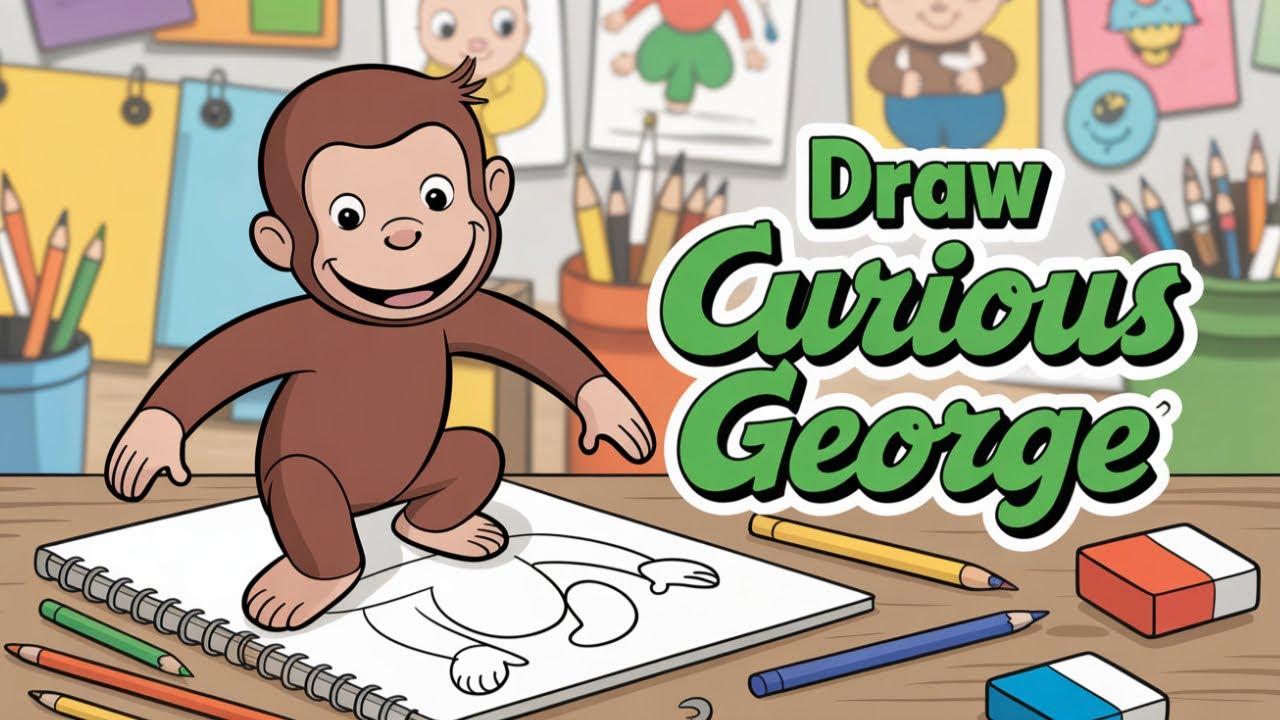 How To Draw Curious George Step By Step - YouTube