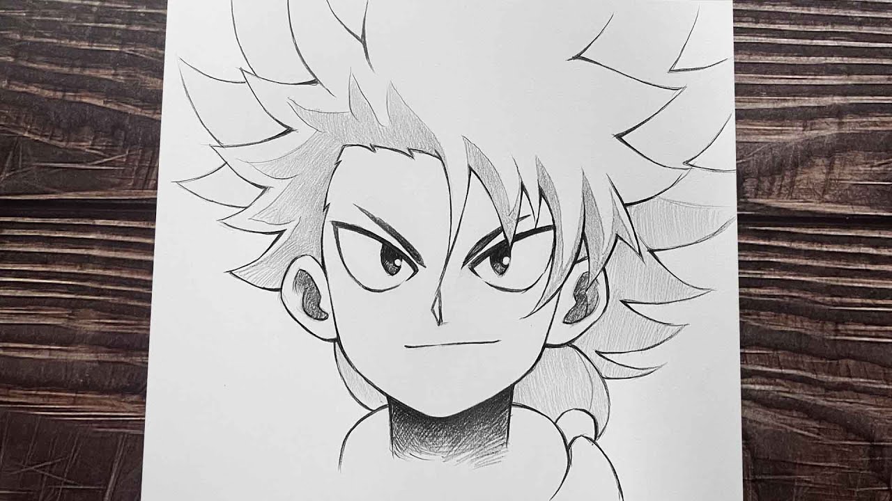 Anime sketch | how to draw Wakiya - [Beyblade] | anime boy drawing step ...
