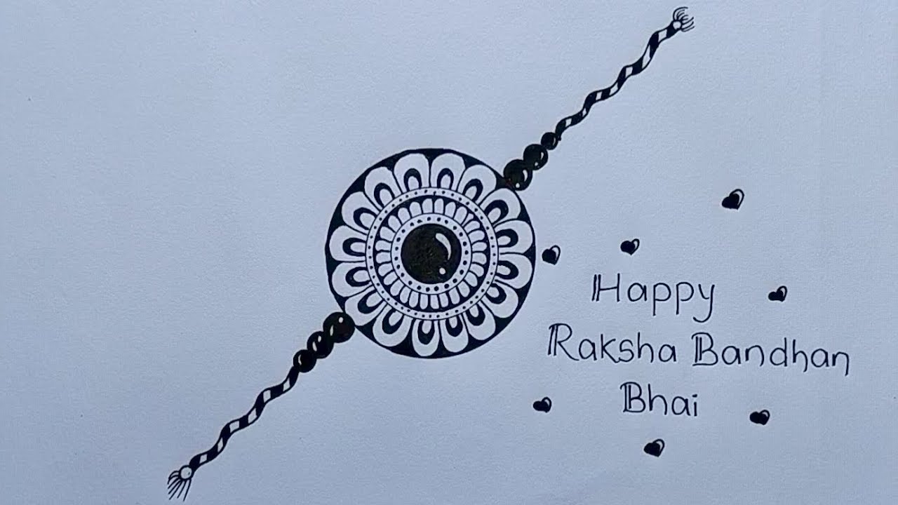 Easy Rakhi drawing| How to draw Rakhi step by step| Raksha Bandhan ...