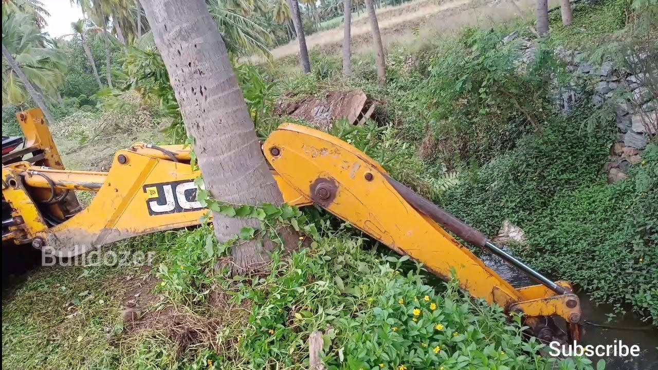 jcb uprooting unwanted trees || cleaning farming land by Jcb ...