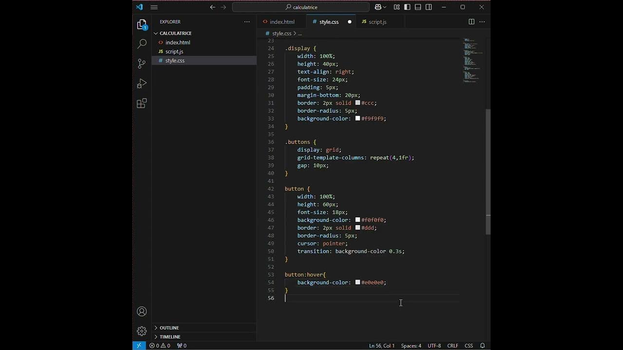 Comment créer une calculatrice en html, css, javascript pour débutant - YouTube