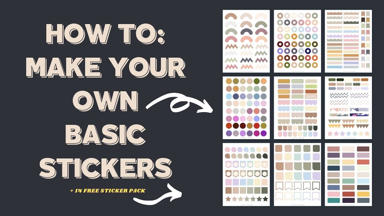 HOW TO: MAKE YOUR OWN BASIC STICKERS || 14 Free Sticker Sheets 💕 ...