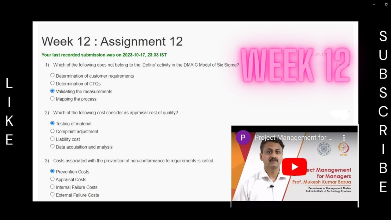 Project Management For Managers Week 12 Assignment Solutions ...