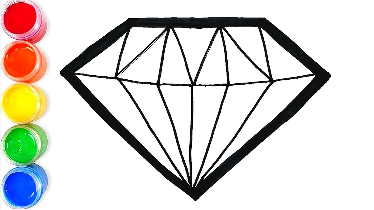 Diamond Shape Drawing Coloring Painting for Kids & Toddlers | How to ...