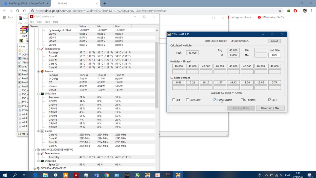 Enable/Disable Turbo boost by using RealTemp program / turbo boost ...