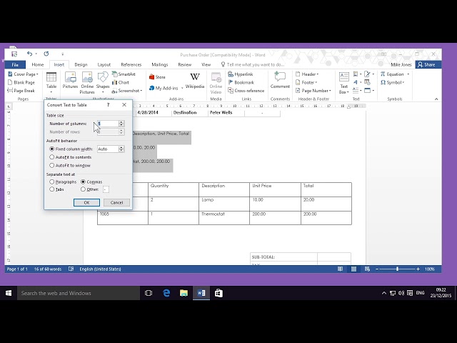 How To Insert A Table In Word 2013 Tutorials Tree Learn How To Make A