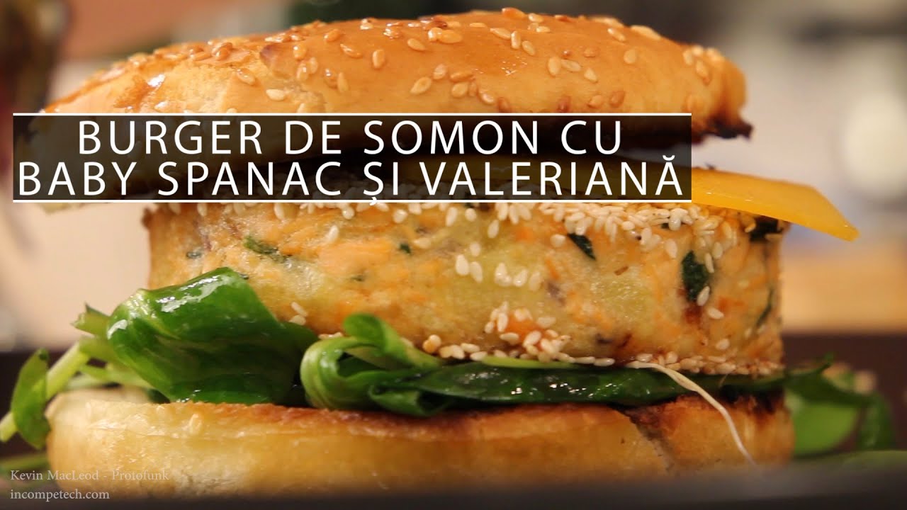 Burger cu somon, baby spanac și valeriana - Cavaleria.ro - YouTube