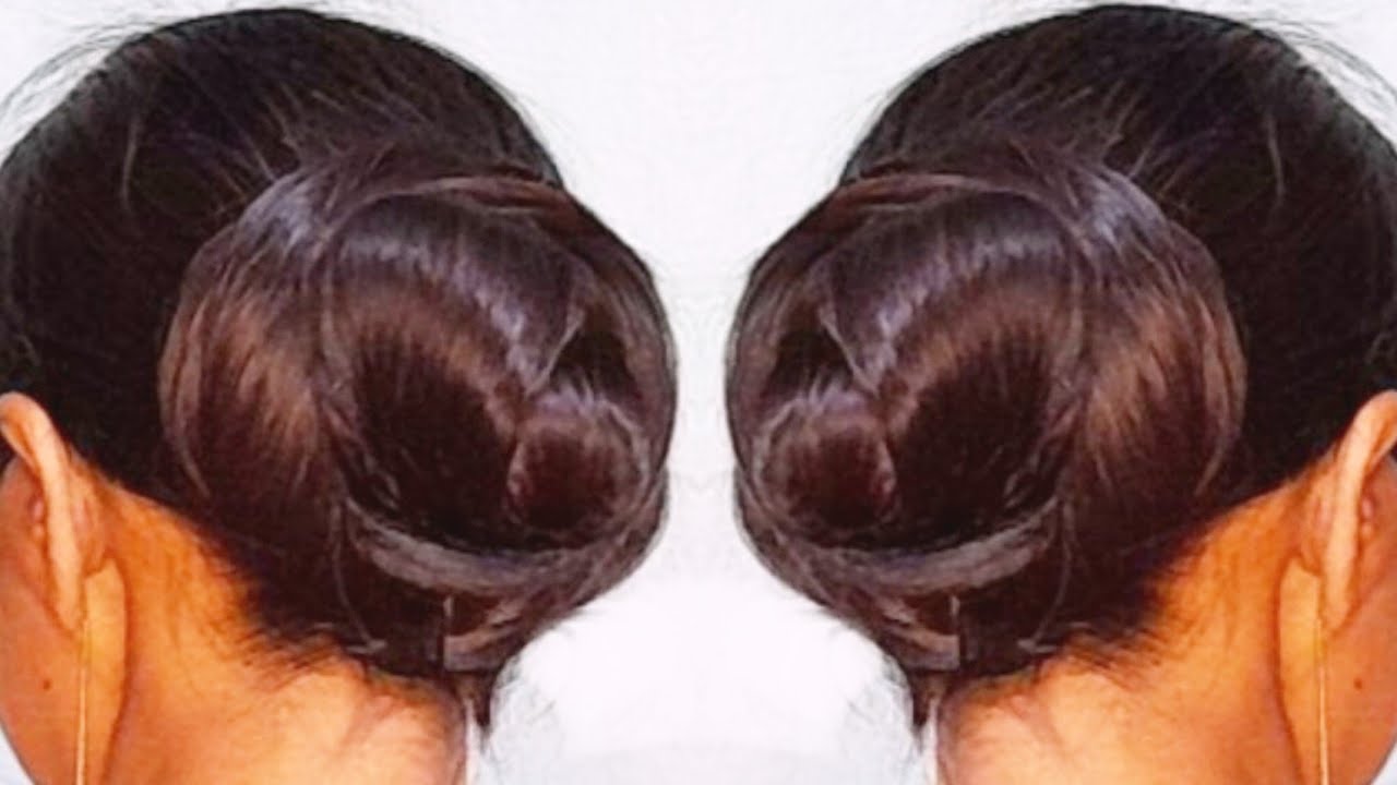 very easy bun hairstyles using lock pin / bun hairstyles for long hair ...