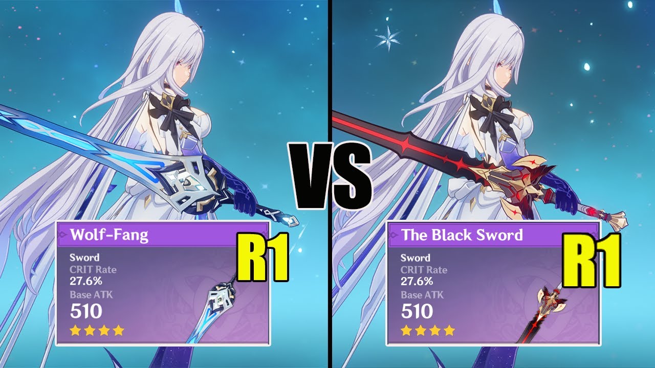 Skirk BEST Battle Pass Weapons - Wolf fang or Black Sword // Genshin ...