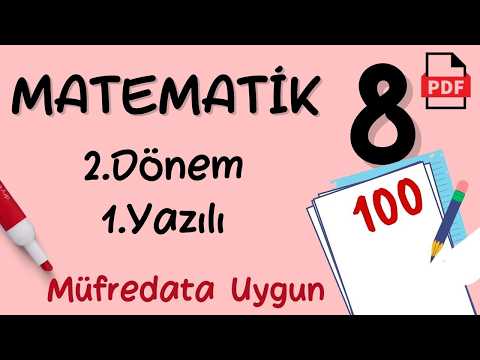 Matematik 8. Sınıf 2. Dönem 1. Yazılı MEB Örnek Sorular Matematik 8 yazılı +PDF
