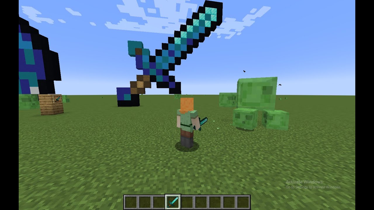 Minecraft Diamond Sword Build - YouTube