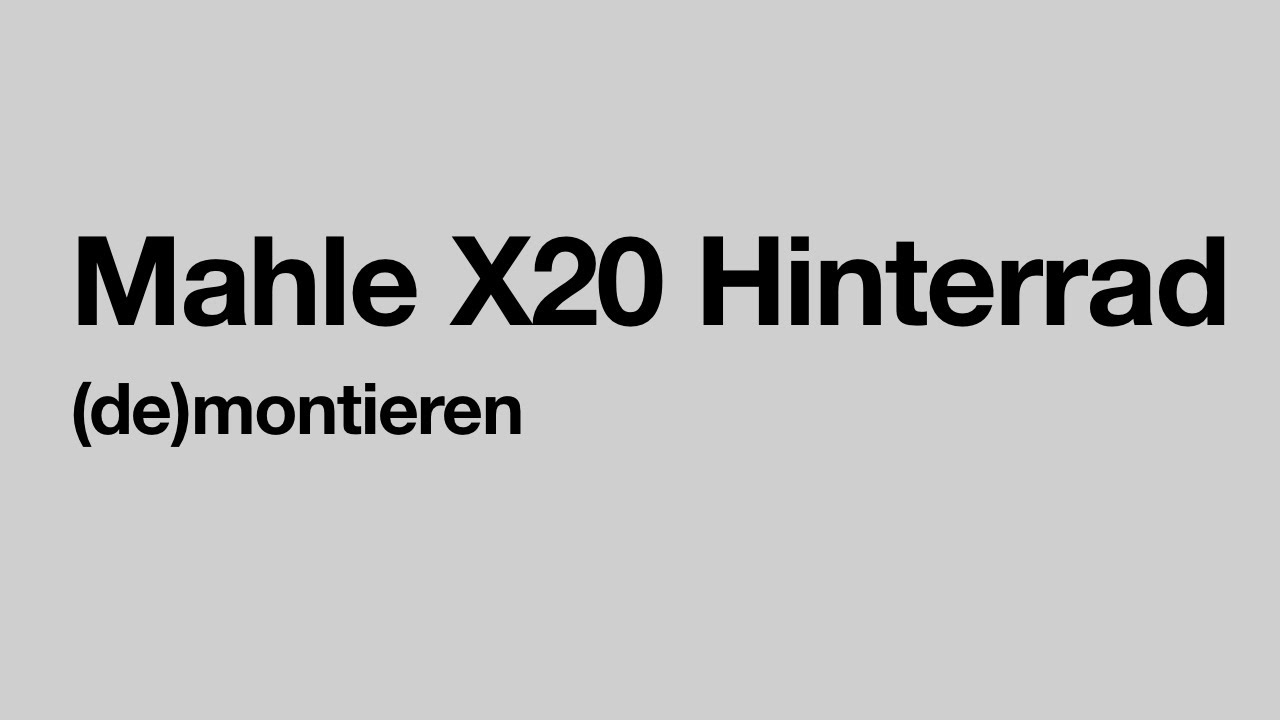 Mahle X20 Hinterrad ein- und ausbauen / Mahle Motor ausbauen - YouTube
