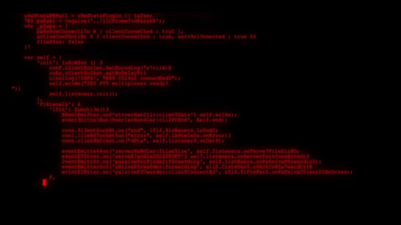1H Long Relaxing Coding Screensaver Encrypted Programming Code Video VJ Loop no sound, no music ...