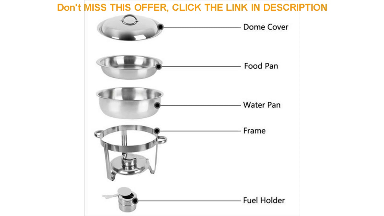 5L Stainless Steel Flip Round Buffet Chafing Dish Restaurant buffet ...