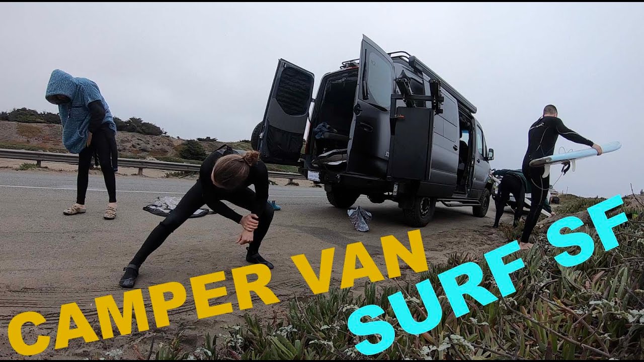 First ride in a SPRINTER VAN to SURF IN OCEAN BEACH SF!! - YouTube