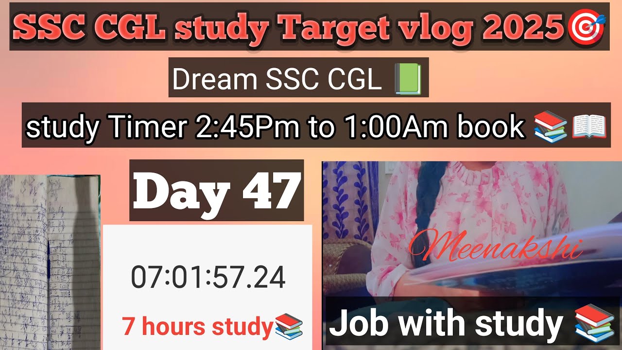 SSC CGL Daily routine/SSC CGL study Target vlog 2025📚📗📖🎯💯📝⌛/SSC CGL ...
