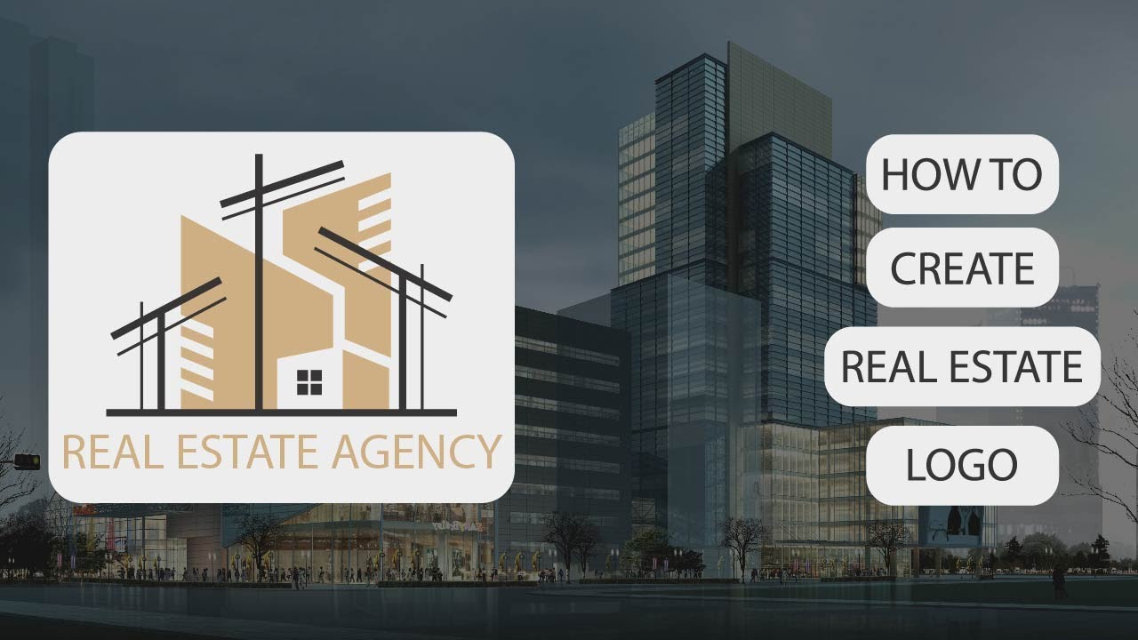 HOW TO CREATE REAL ESTATE LOGO #logo #design #photoshop #art - YouTube