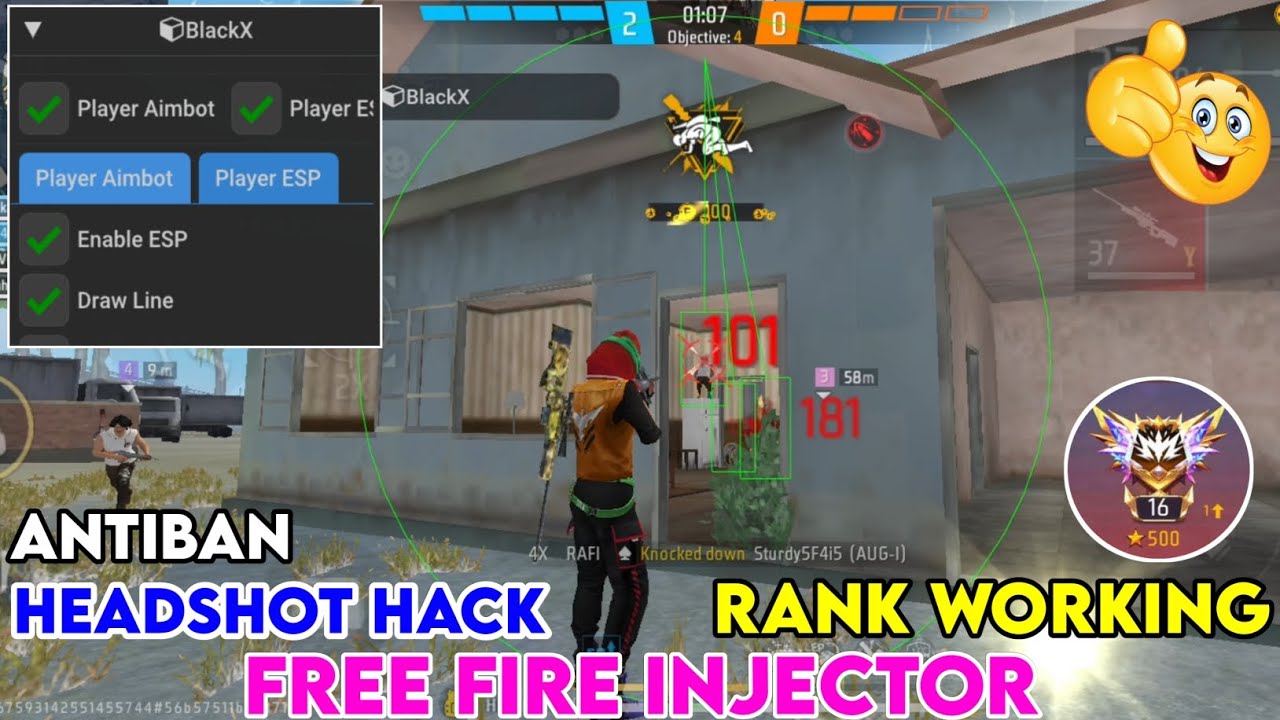 Free Fire OB47 injector | Headshot Hack + Esp Location | Rank Working ...
