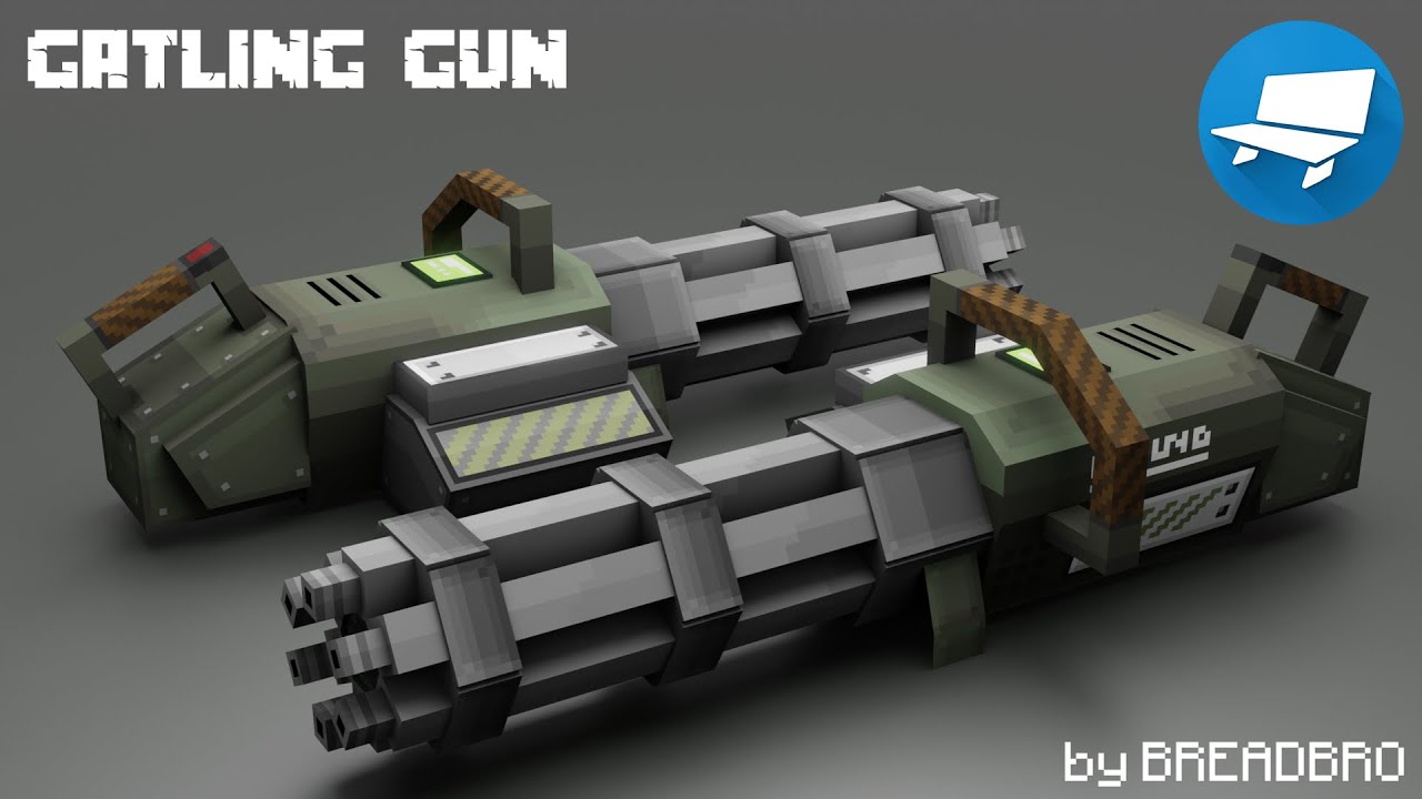 Minecraft Gatling gun | Blockbench - YouTube