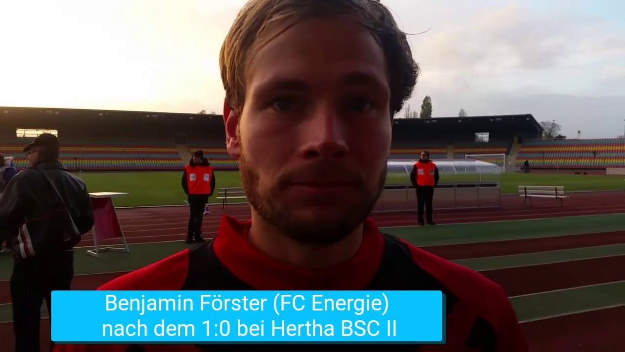 Benjamin Förster (FC Energie) nach dem 2:0 bei Hertha BSC II - YouTube
