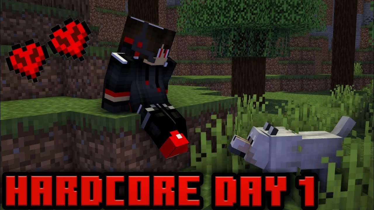 First Day In HARDCORE Survival | Minecraft Day 1 - YouTube