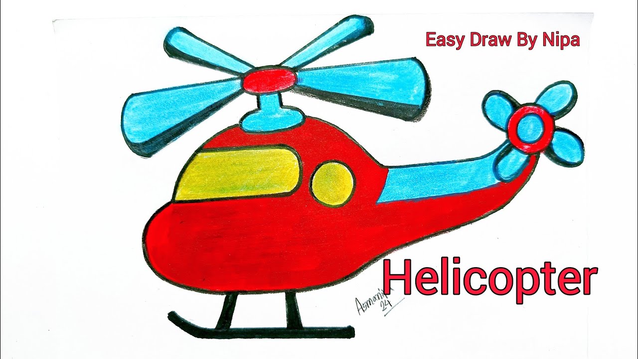 How To Draw Helicopter Easy Step by step ||Helicopter Drawing Easily ...