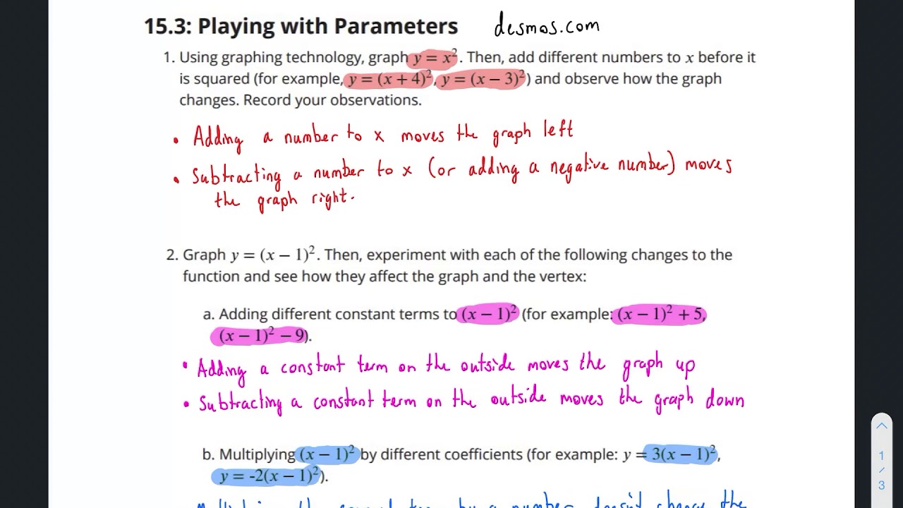 Algebra 1 Unit 6 Lesson 15.3 Explanation - YouTube