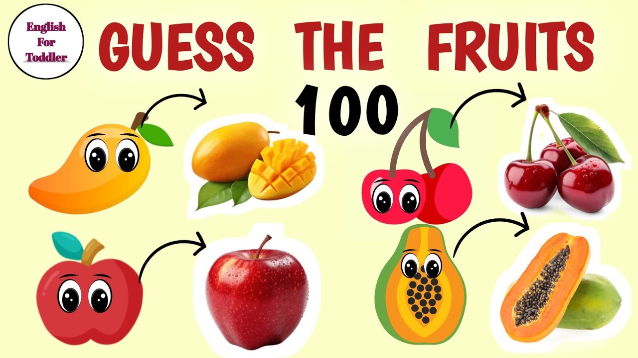 Fruit's Name for toddlers | first words for babies | guess the fruit ...