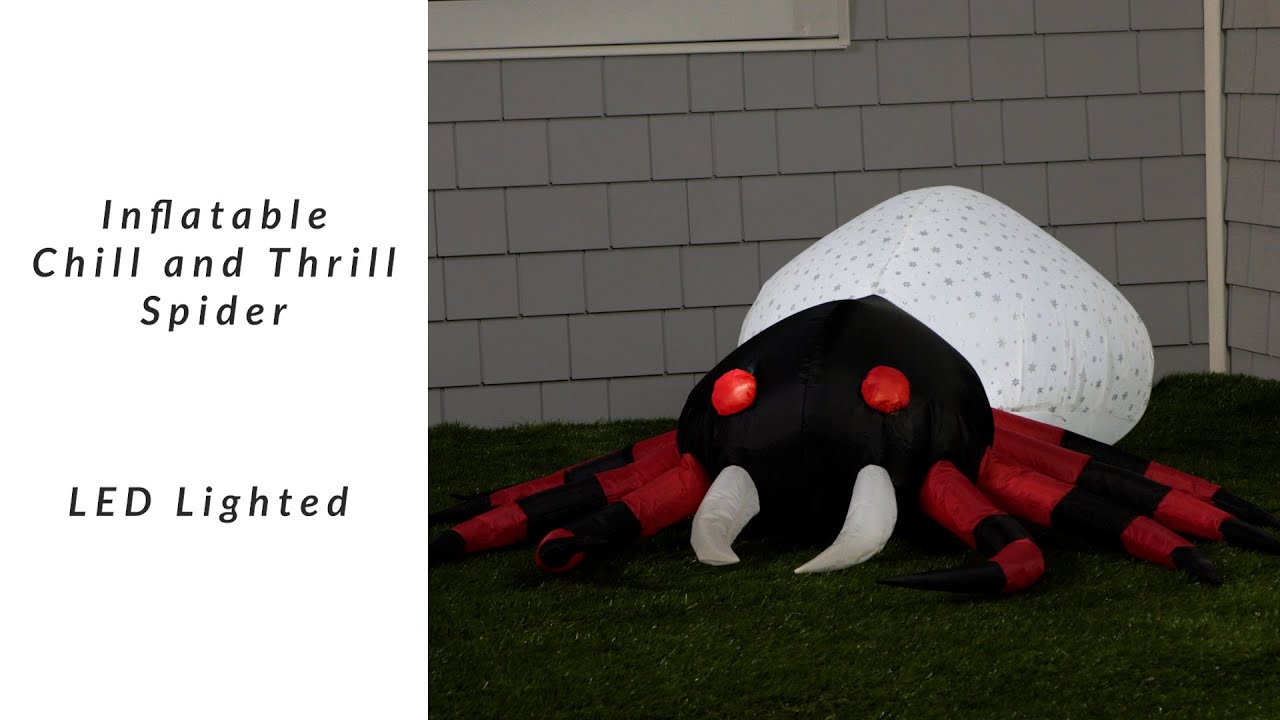 Lighted Inflatable Chill and Thrill Spider Outdoor Halloween Decoration ...