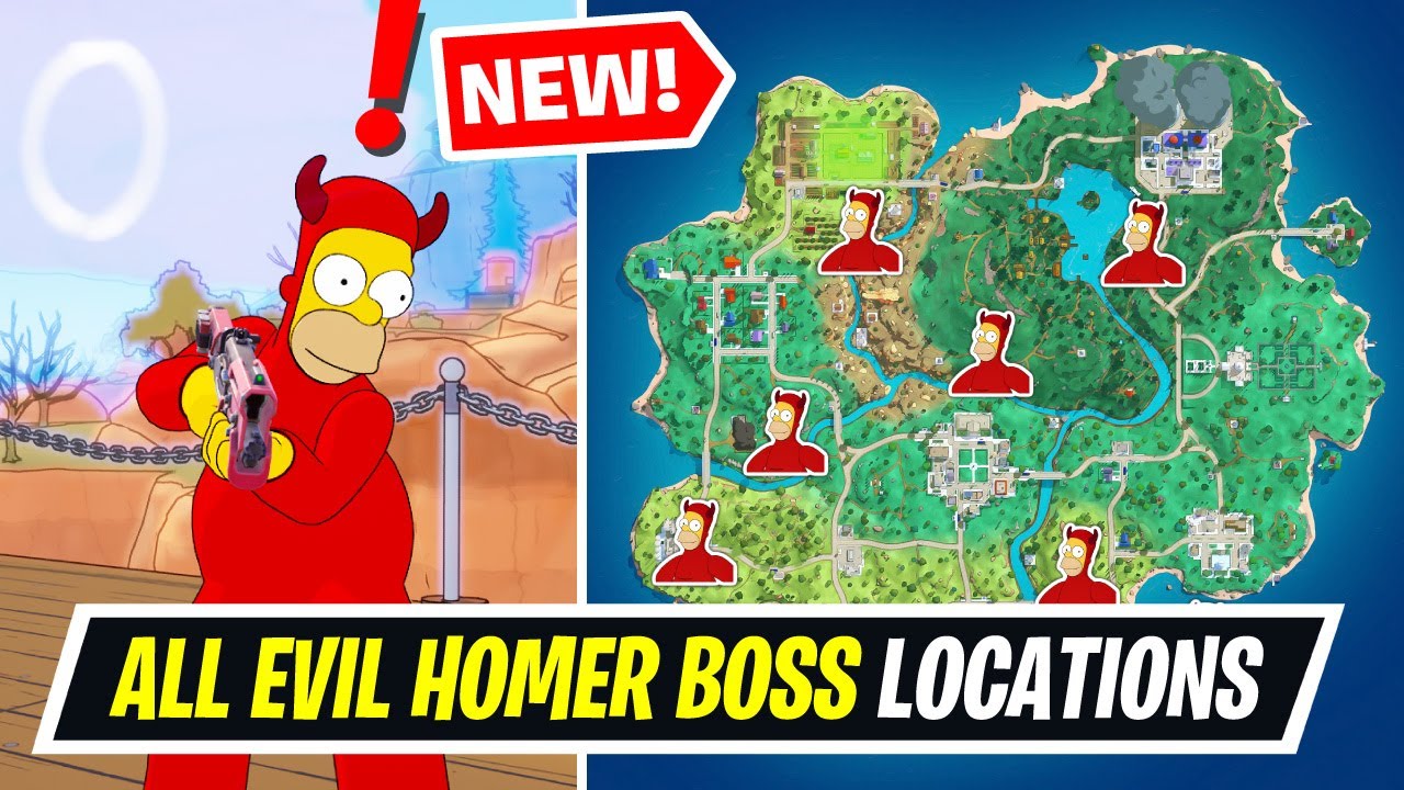 Fortnite All NEW Evil Homer Boss locations - How to find Evil Homer ...