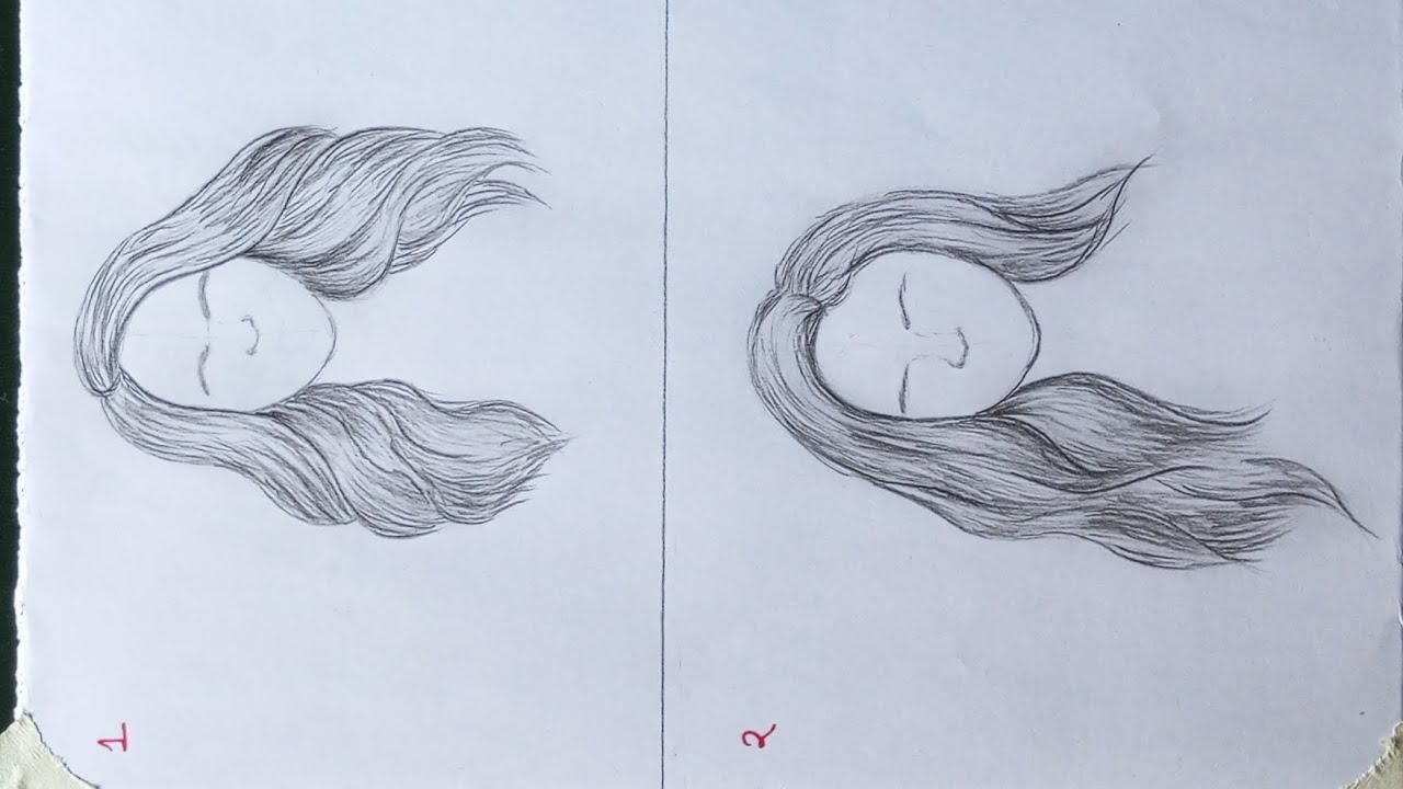 How to draw long hair | complete sketch tutorial | #art @theartistSujit ...