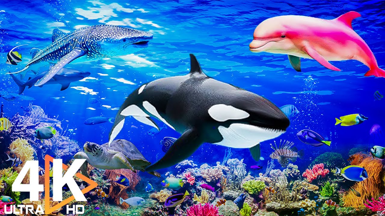 Aquarium 4K VIDEO (ULTRA HD) - Beautiful Coral Reef & Fish Tank - Sleep ...