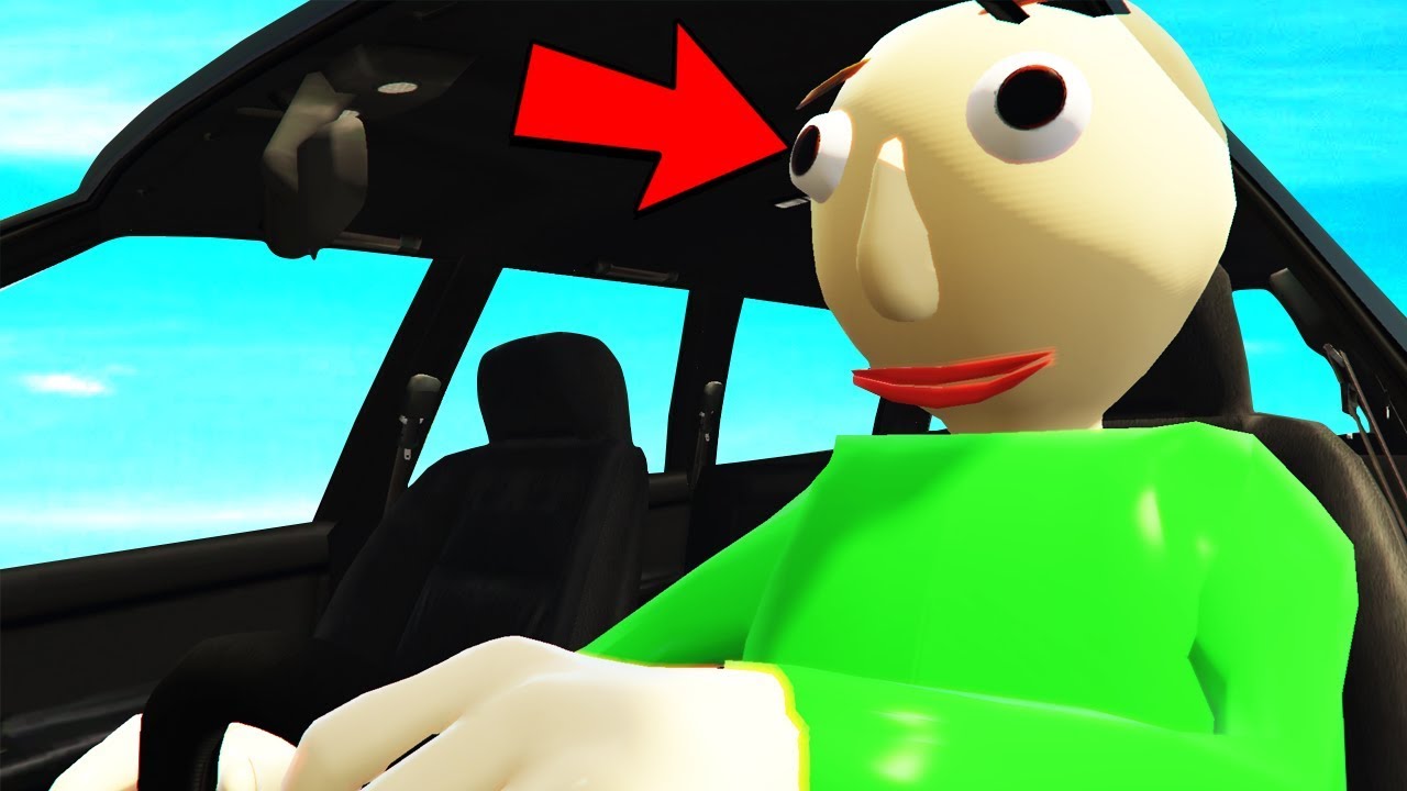 Stealing and Driving Cars as BALDI! Baldis Basics GTA 5 MOD - YouTube