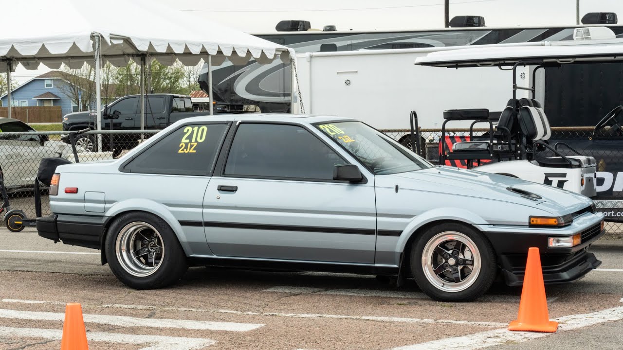 2JZ Corolla running 8.0s at TX2K - YouTube