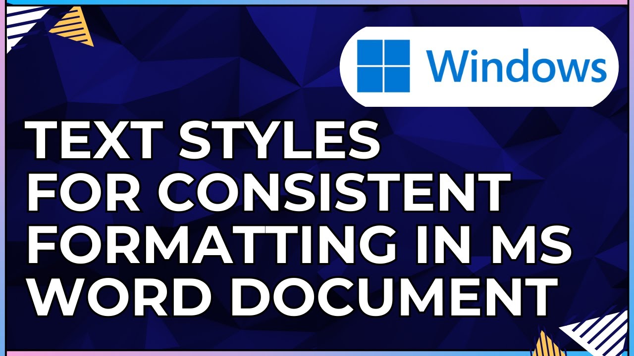 How to Create & Apply Text Styles In a Microsoft Word Document-For ...
