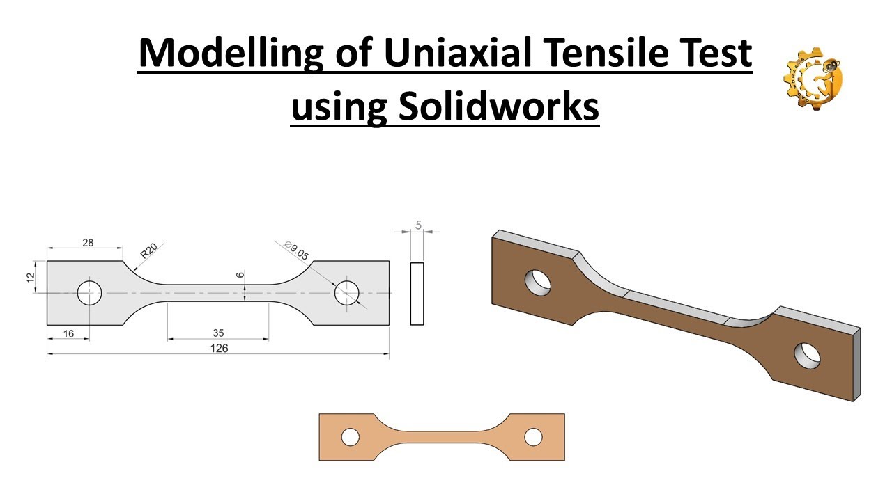Modelling of Uniaxial Tensile Test using Solidworks - YouTube