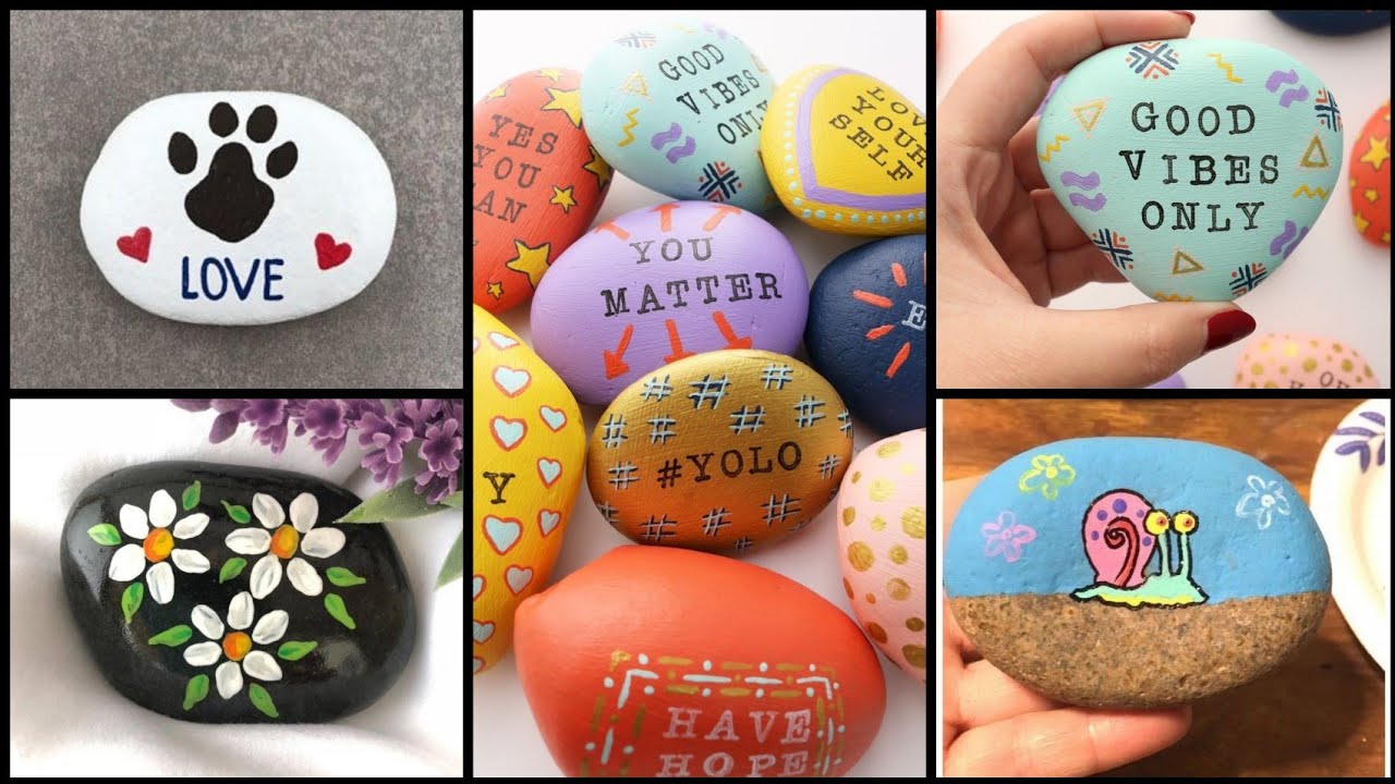 Inspirational Quotes Pebbles Painting Art Craft For Kids - YouTube
