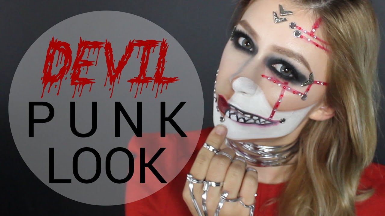 Halloween Makeup Ideas #1 : Devil Punk Look | Wishtrend - YouTube