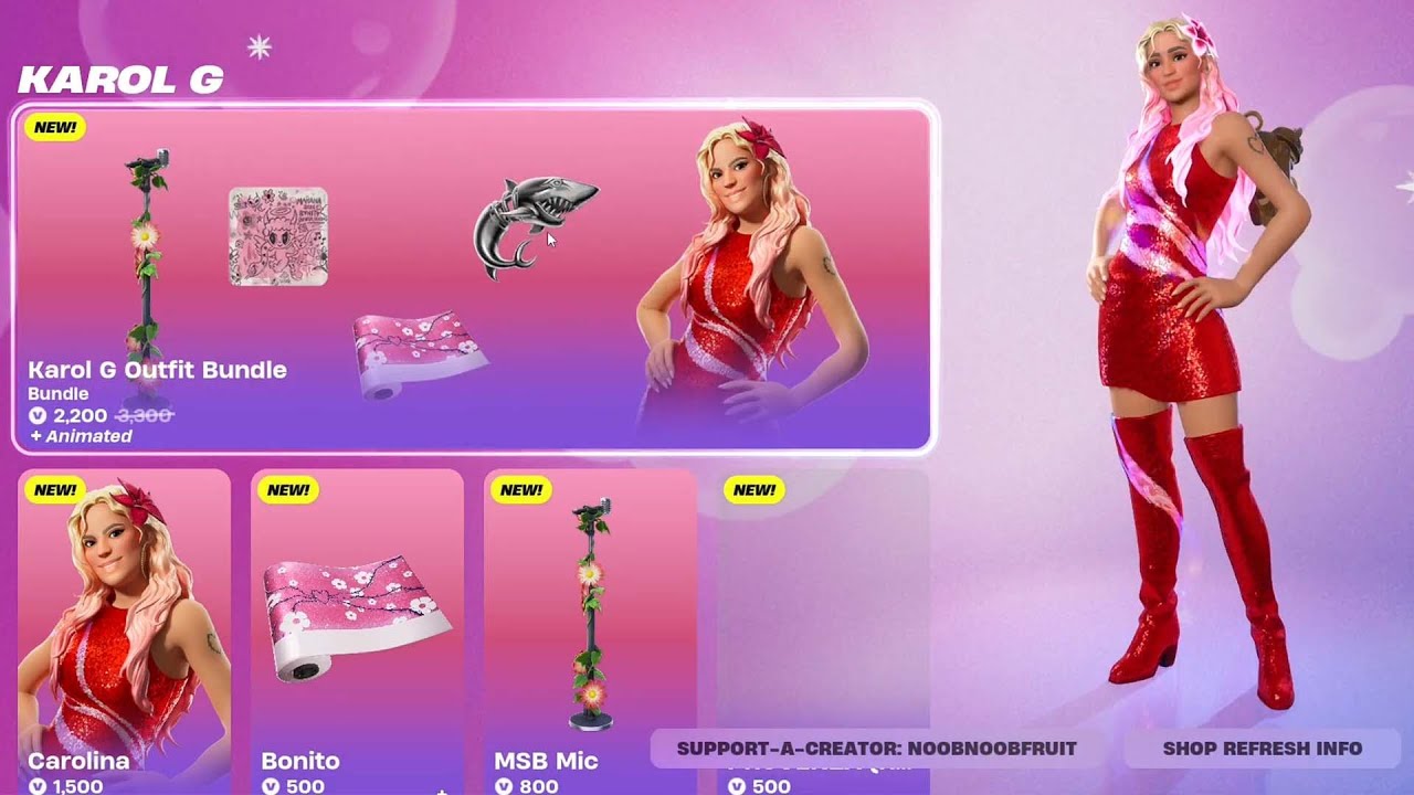 CAROLINA "The Red Dress Queen" is Finally Here | Fortnite x Karol G ...