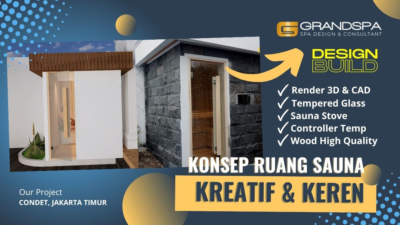 DESIGN BUILD SAUNA MINI YG KEREN DAN ESTETIKA. RENDERING CAD SIPIL ...
