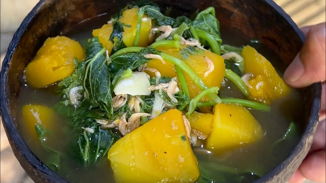 INABRAW ILOCANO RECIPE KAMOTE TOPS AND SQUASH WITH KUROS HIBI HIPON ...