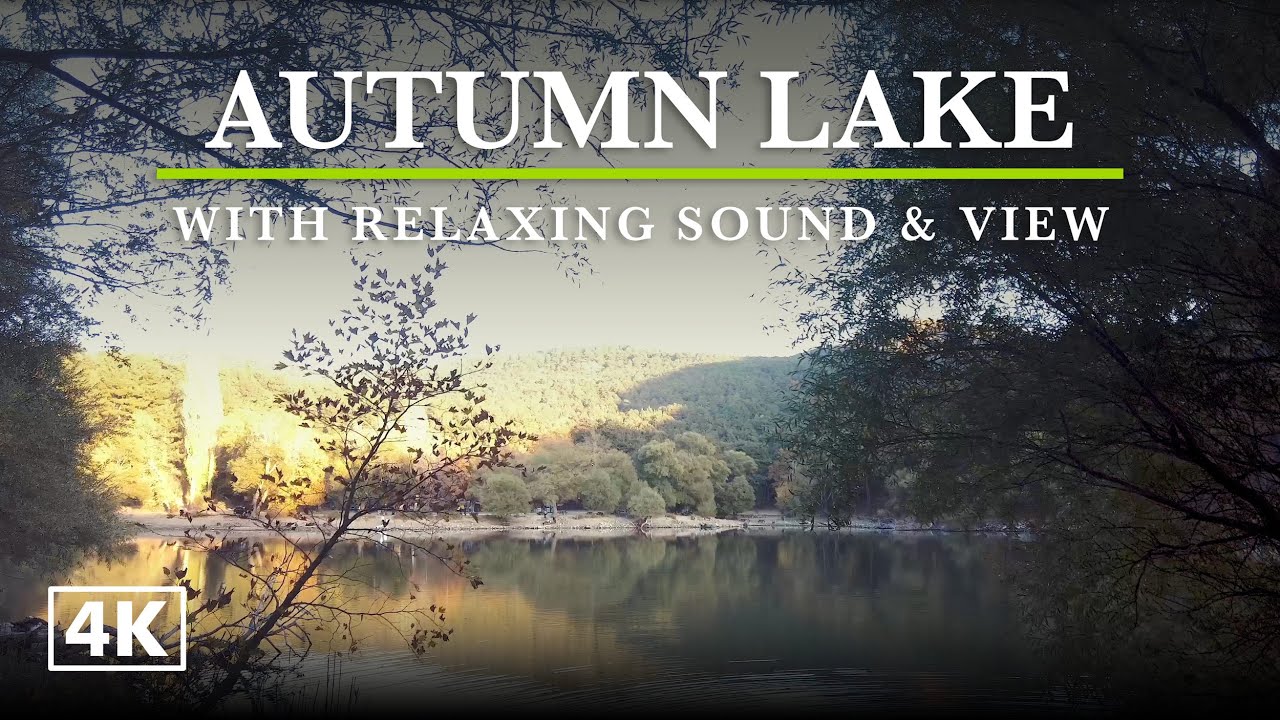 4 Hours Relaxing Lake View with Autumn Sounds - 4K UHD Background Video ...