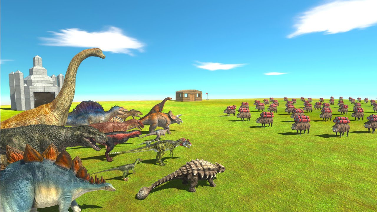 [ Pig TNT Challenge ] Carnivores vs Herbivores Dinosaurs - Animal ...
