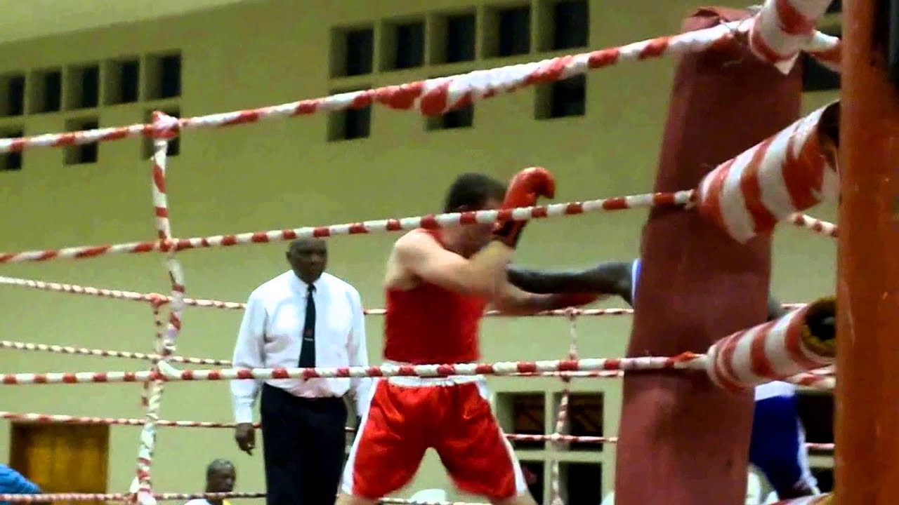 Boxing slug-fest, Wesley Gibson (red) vs Francis Matikh (blue) full ...